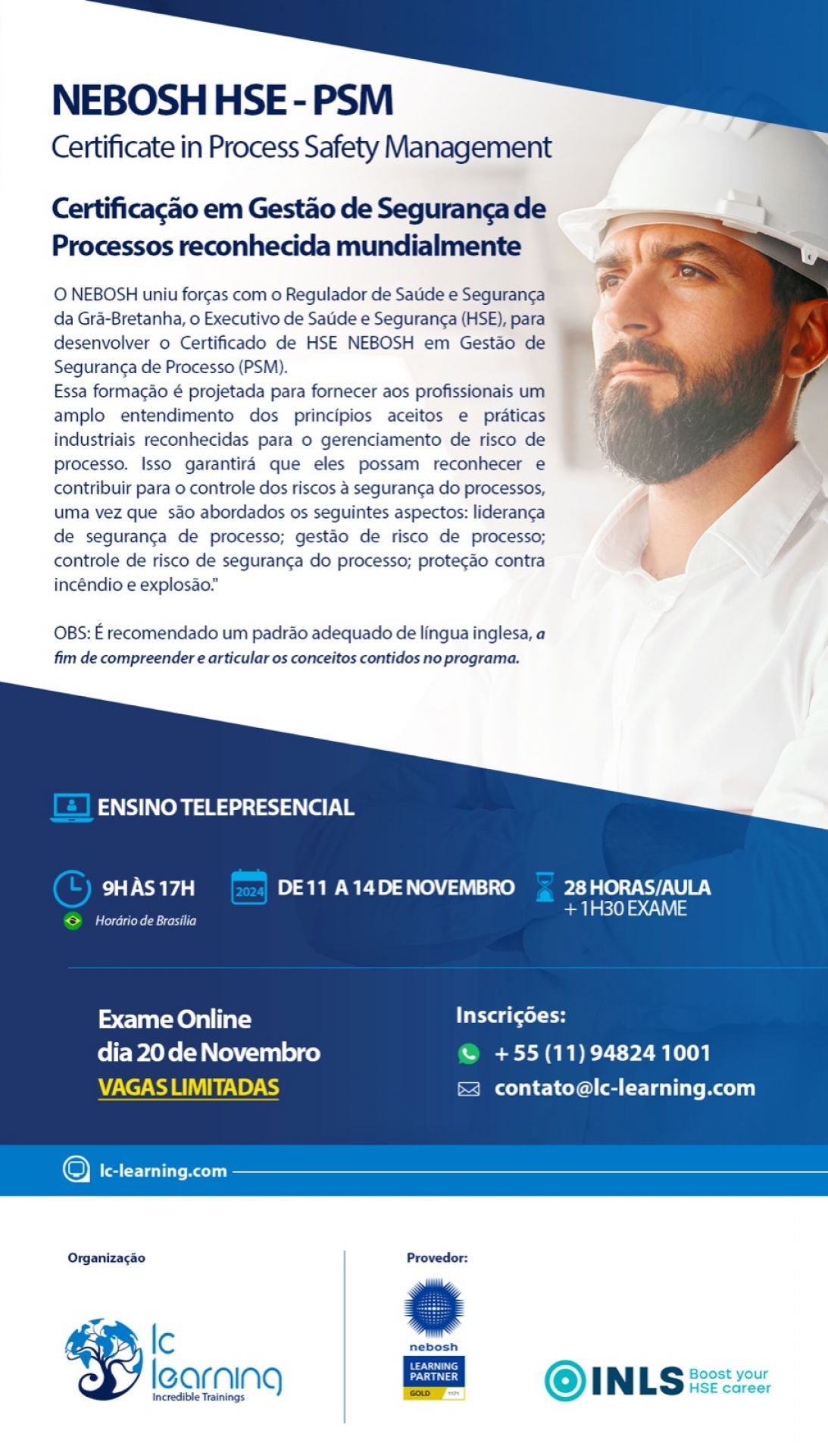 PSM - Certificate in Process Safety Management - LC Learning - NEBOSH, IOSH, IEMA, CIEH